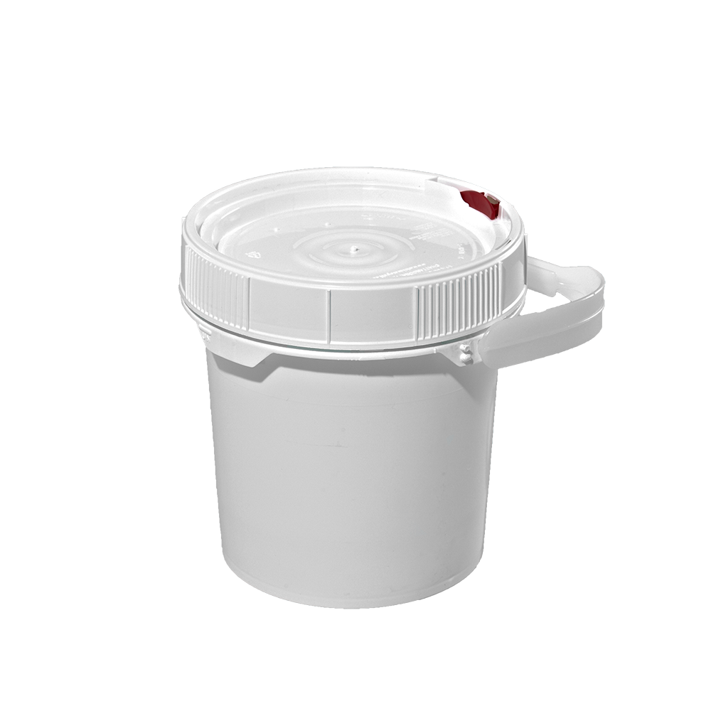 0.6 Gallon White Plastic Screw-Top Pail w/Plastic Handle - Illing ...